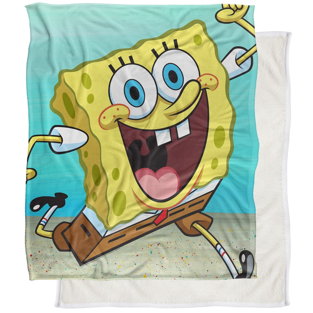 Spongebob Blanket, 50"x60" Spongebob Character Cropped Silky Touch ...