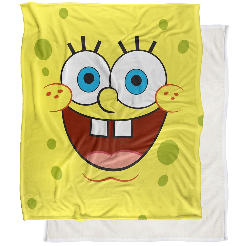 Spongebob Blanket, 50"x60" Spongebob Goofy Smile Face Silky Touch ...