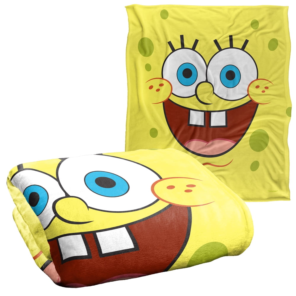 Spongebob Blanket, 50"x60" Spongebob Goofy Smile Face Silky Touch Super ...