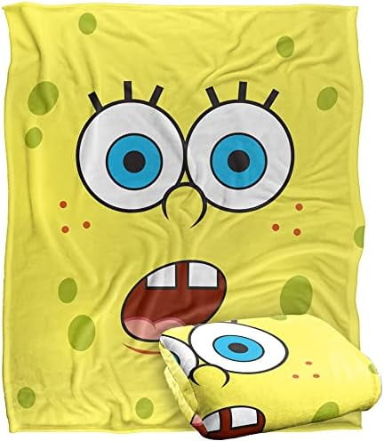 Spongebob Blanket, 50"x60" Spongebob Surprise Face Silky Touch Super ...