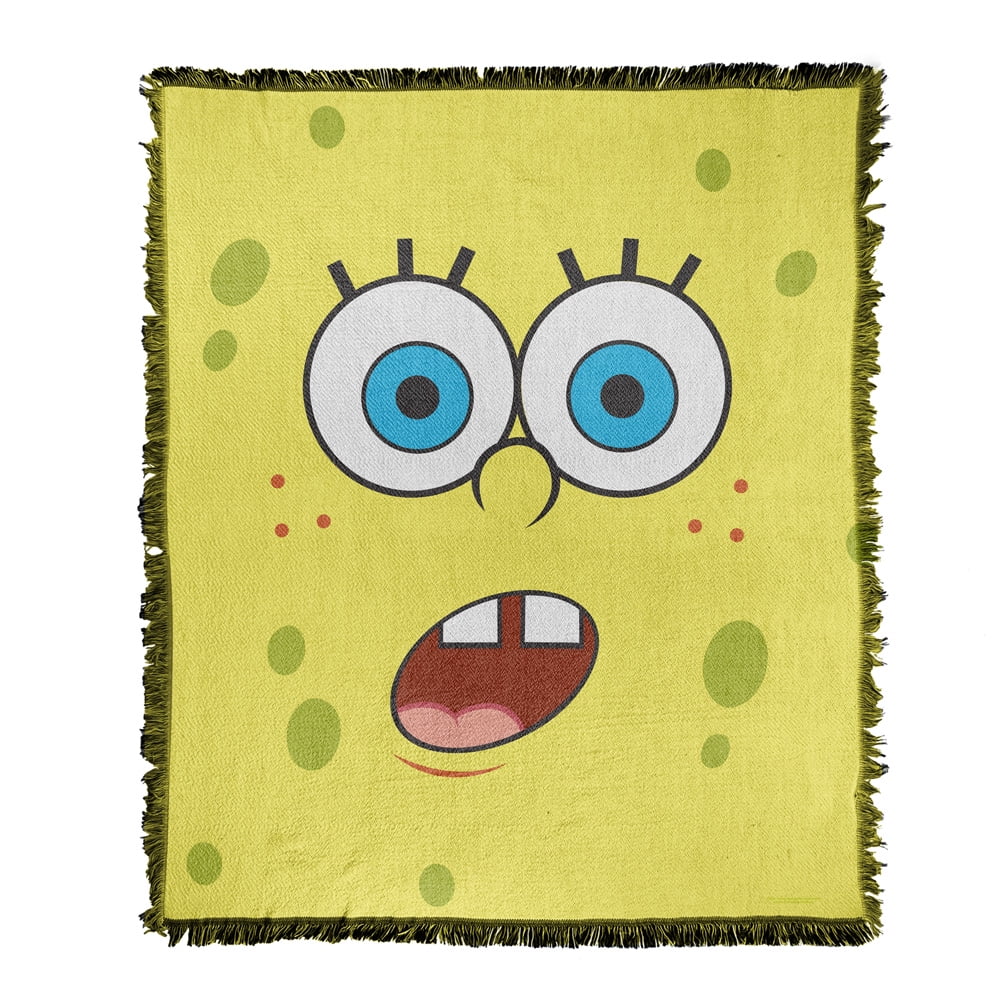 Spongebob Blanket, 50"x60" Spongebob Surprise Face Woven Tapestry ...