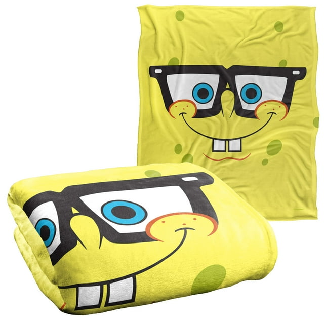 Spongebob Blanket, 50"x60" Spongebob Winking Face Silky Touch Super ...