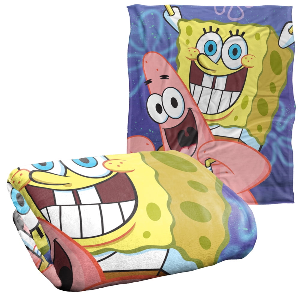 Spongebob Blanket, 50"x60" Spongebob and Patrick Cropped Silky Touch ...