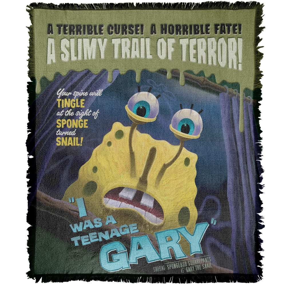 Spongebob Blanket, 50'x60' Teenage Gary Woven Tapestry Cotton Blend ...