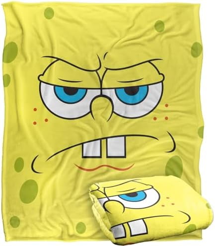 Spongebob Blanket, 60"x80" Spongebob Angry Face Silky Touch Super Soft ...