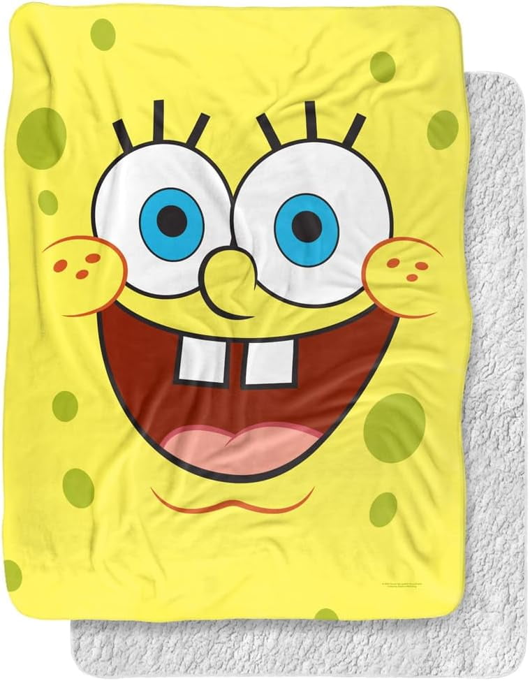 Spongebob Blanket, 60"x80" Spongebob Goofy Smile Face Silky Touch ...