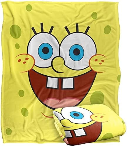 Spongebob Blanket, 60"x80" Spongebob Goofy Smile Face Silky Touch Super ...