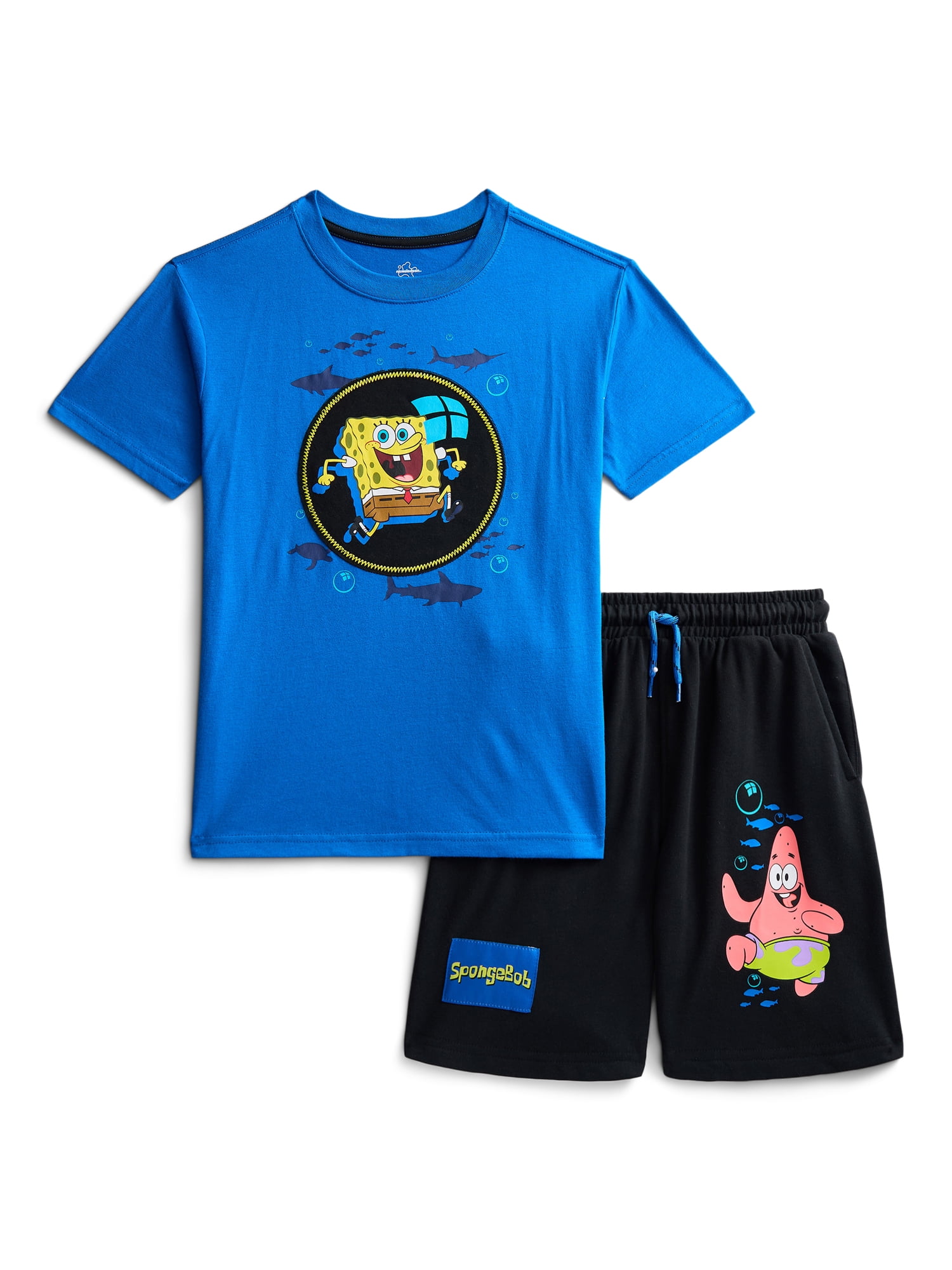 SpongeBob SquarePants Boys Short Sleeve Graphic Tee and Shorts Set, 2 ...