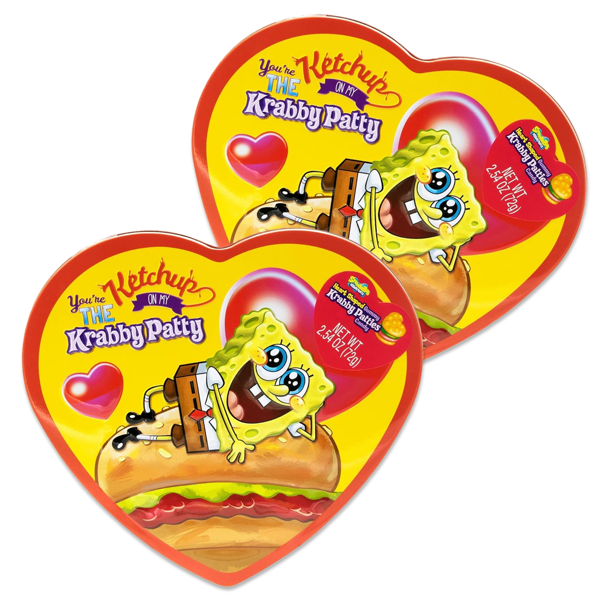 Spongebob Candy Krabby Patty Gummies Heart Tins Valentines Candy for ...