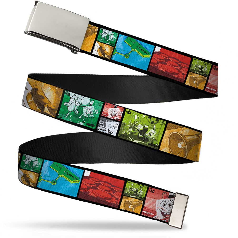 Nickelodeon Belt, Flip Web Belt Krusty Krabs Cam Scene Blocks, 1.25 ...