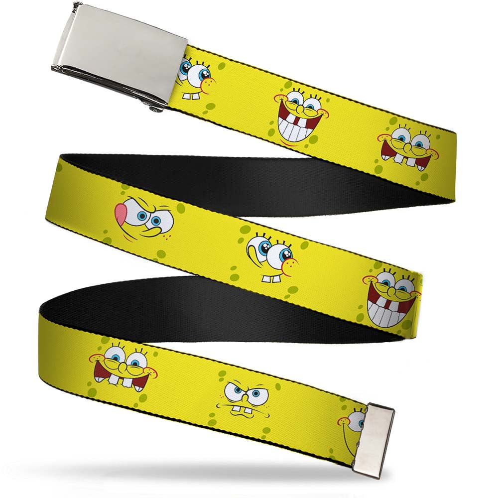 Nickelodeon Belt, Flip Web Belt SpongeBob Expressions Yellow, 1.0 Inch ...