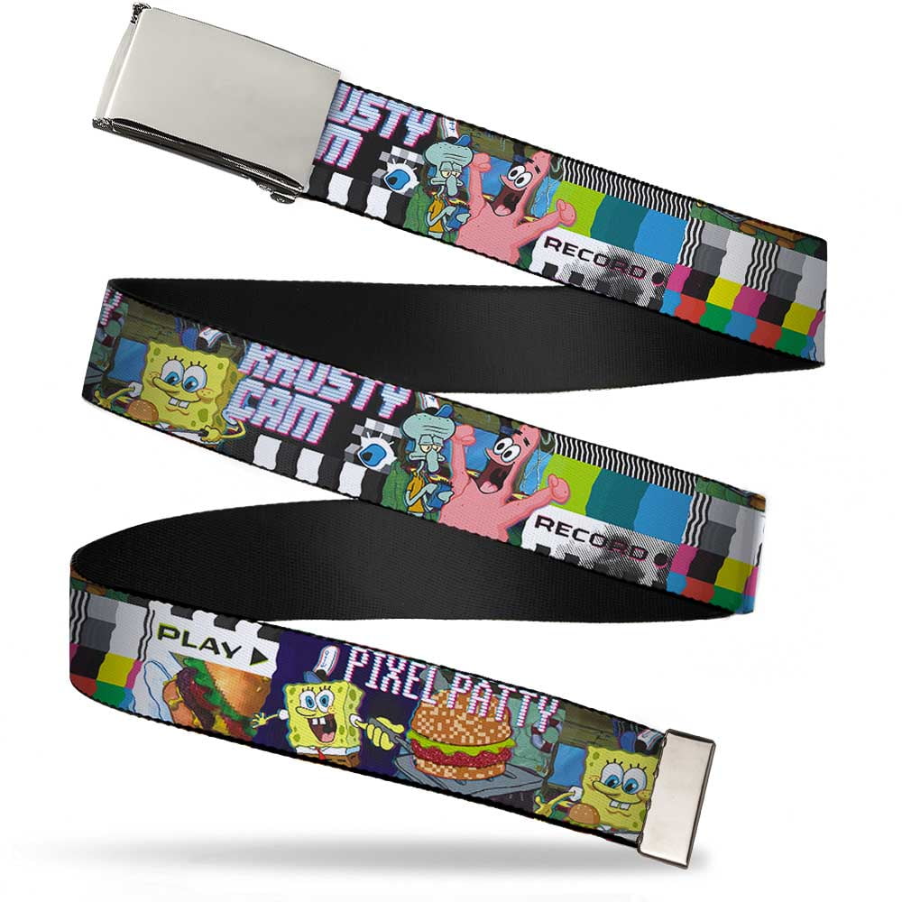 Nickelodeon Belt, Flip Web Belt Krusty Krab Cam Scenes Pixel Patty ...
