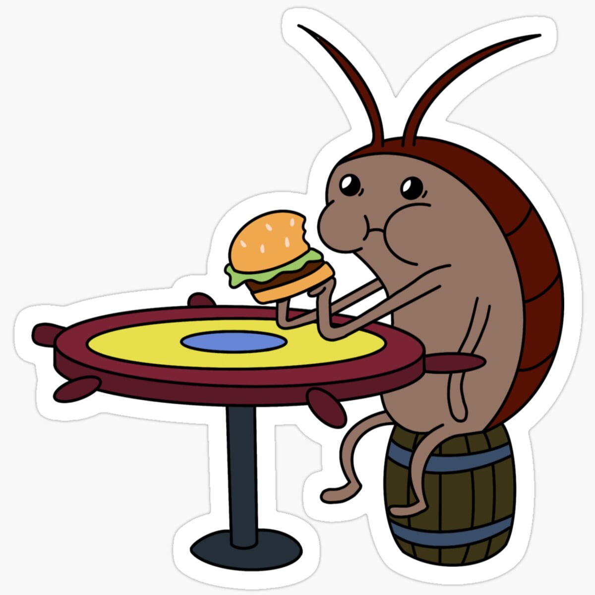 Spongebob Cockroach Sticker Sticker. Gift For You - Decorate Laptops ...