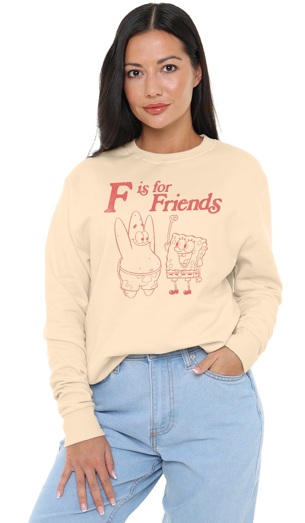 Spongebob F Is For Friends Women's Crew Sweatshirt - Walmart.com