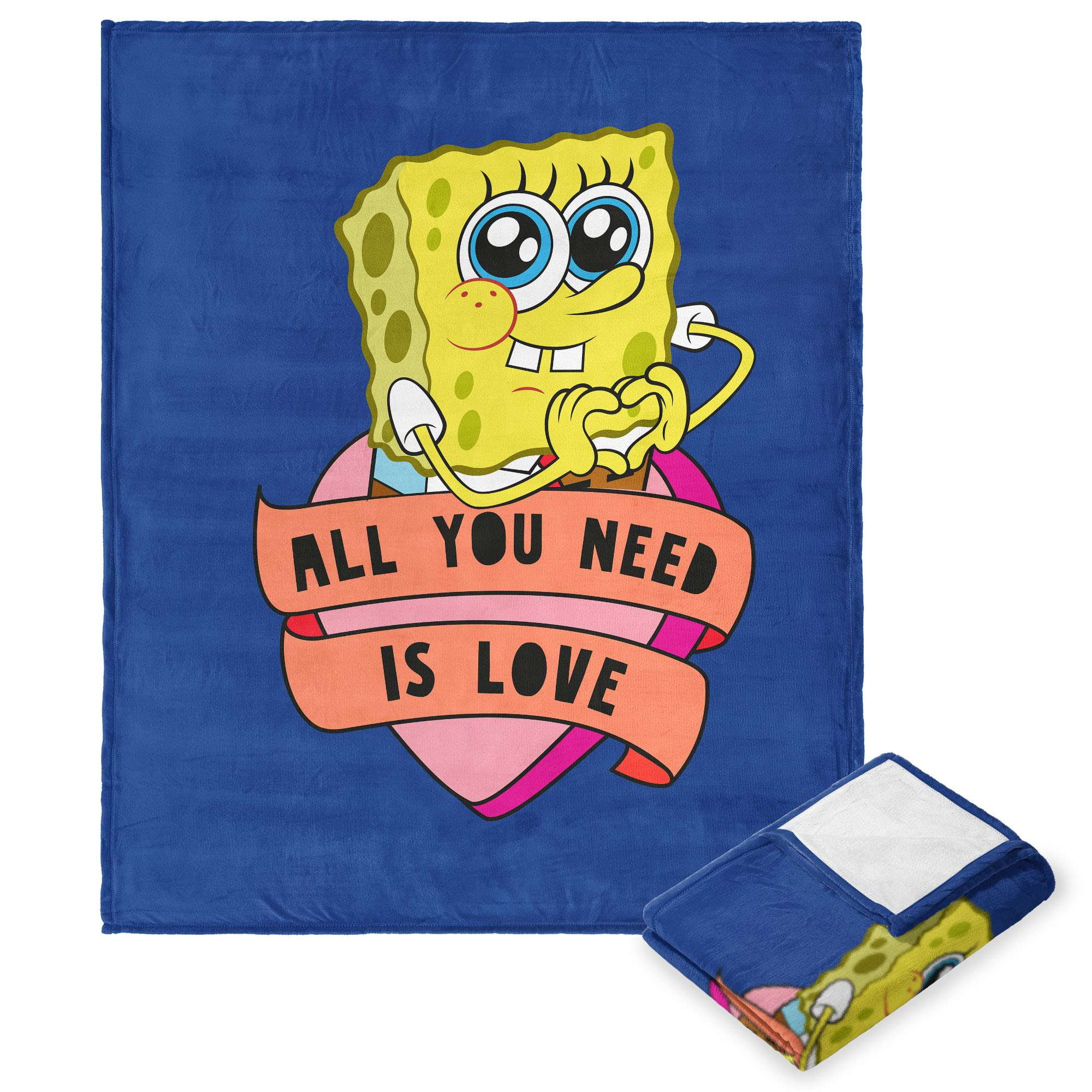 Spongebob Hearty Sponge Kids Silk Touch Throw Blanket, 50 x 60 inches ...