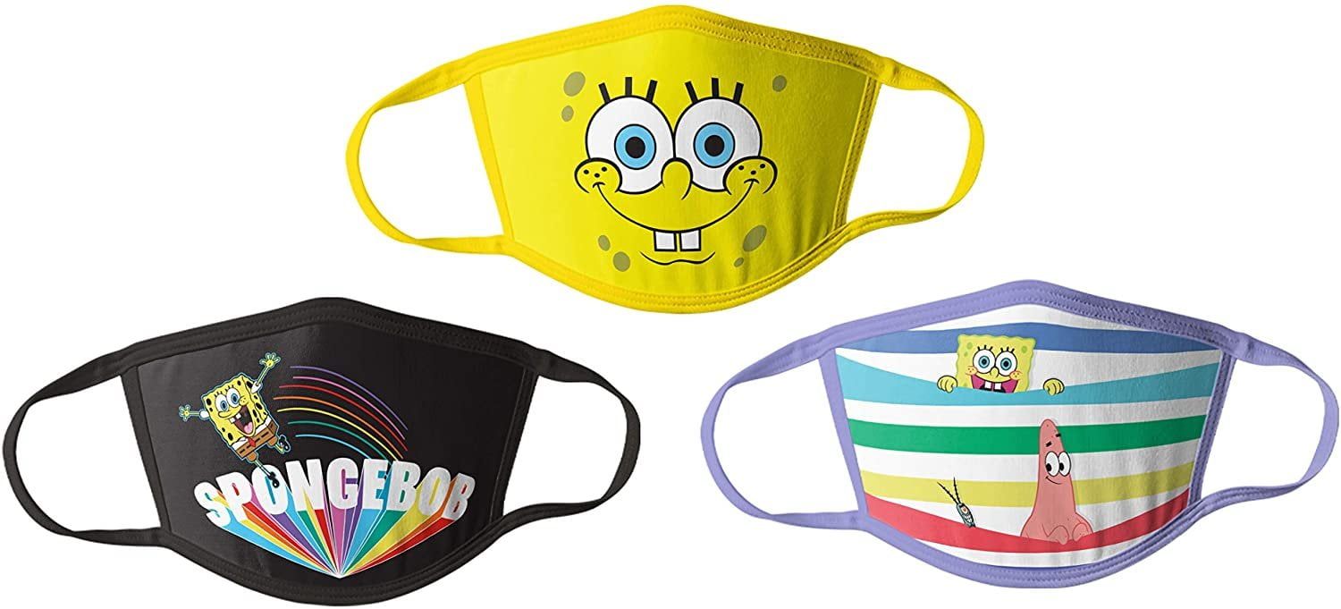 Spongebob Kids Cloth Face Masks Pack of 3 Multipack Washable Reusable ...