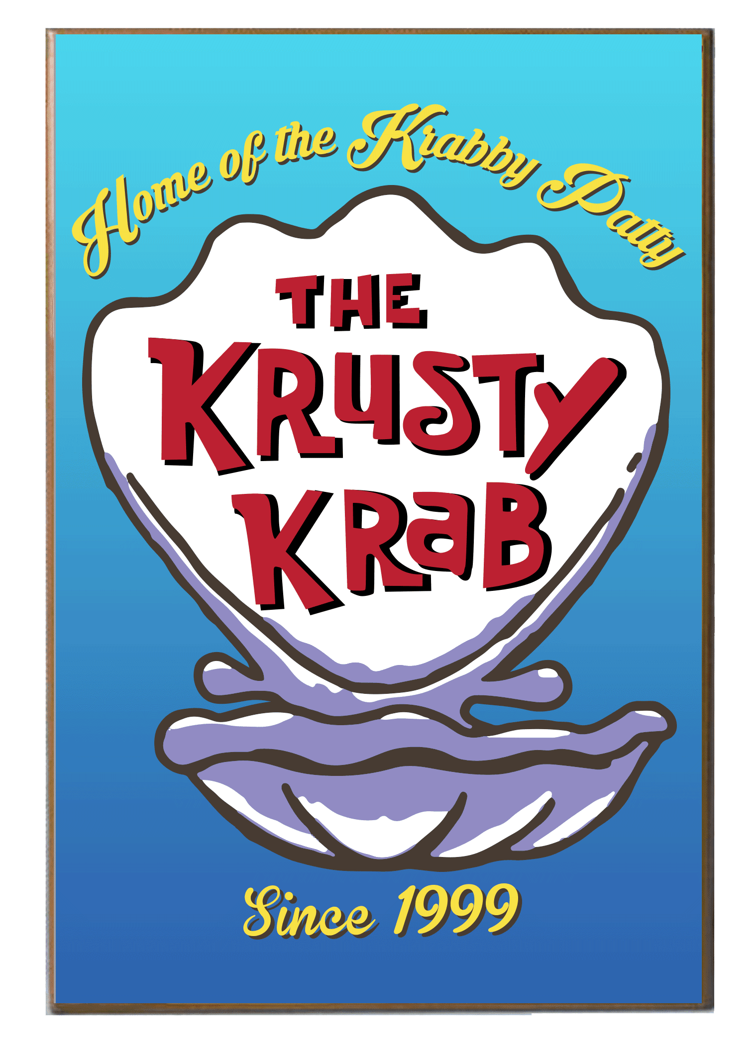 Spongebob Krusty Krab Logo MDF Wood Wall Art 13" x 19" - Walmart.com