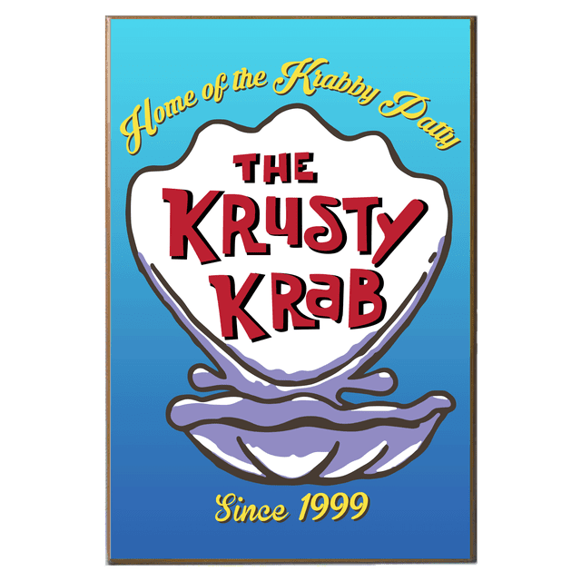 Spongebob Krusty Krab Logo MDF Wood Wall Art 13" x 19" - Walmart.com
