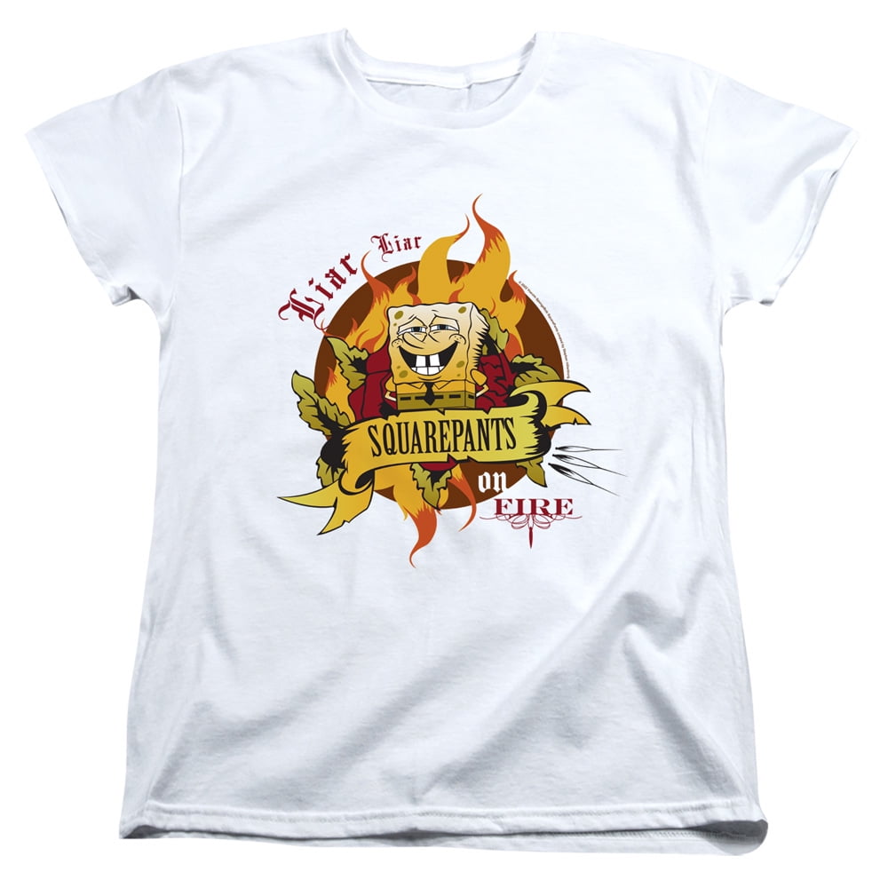 Spongebob Liar Liar Pants On Fire Women's T Shirt - Walmart.com