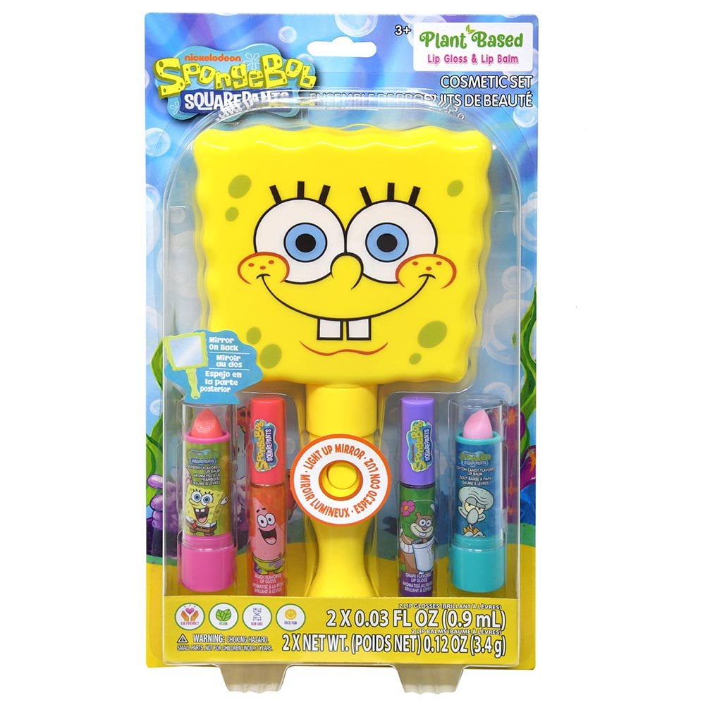 Spongebob Lip Balm with Light Up Mirror on Card - Walmart.com