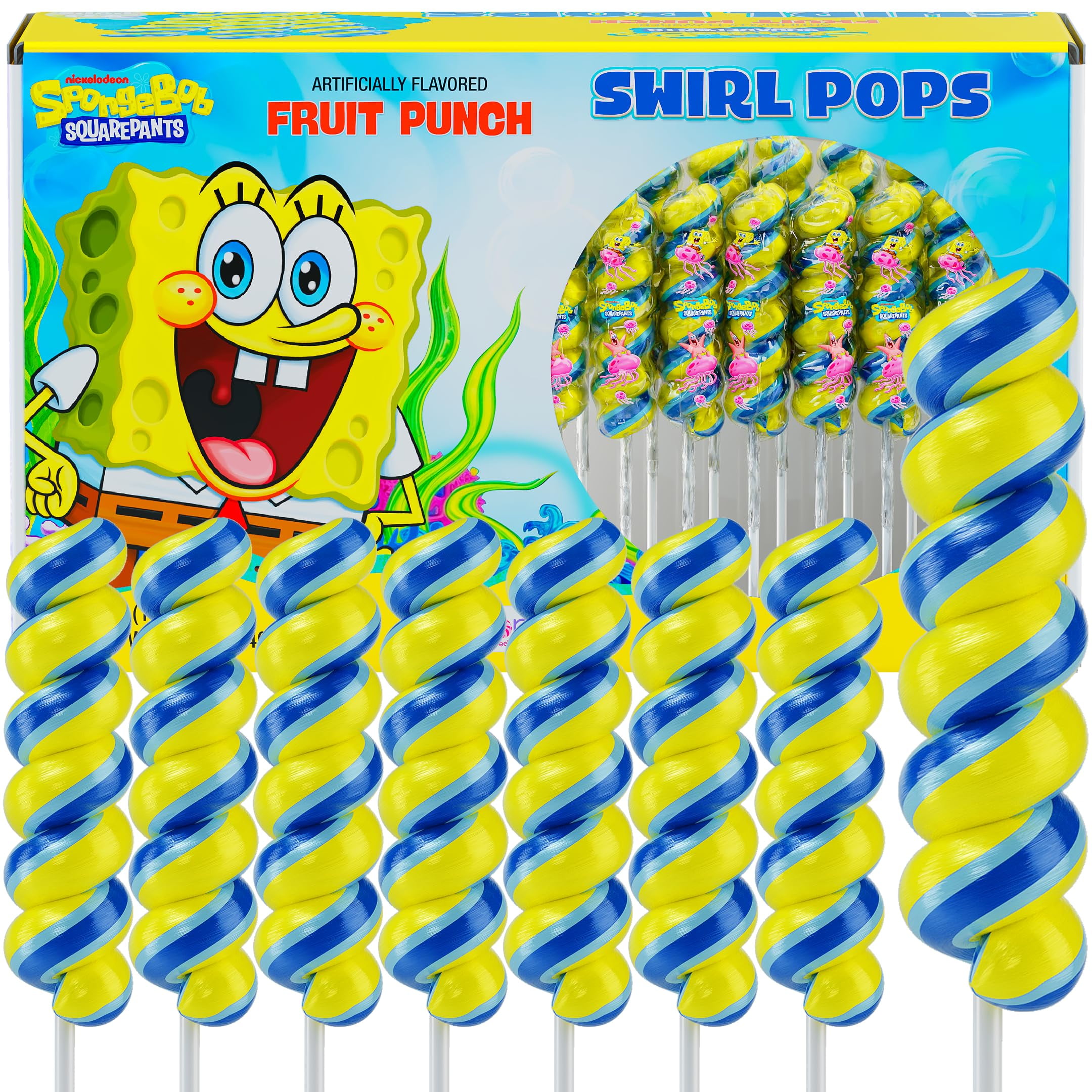 Spongebob Lollipops Swirl 20pk- Spongebob MDA05 Candy For Spongebob ...