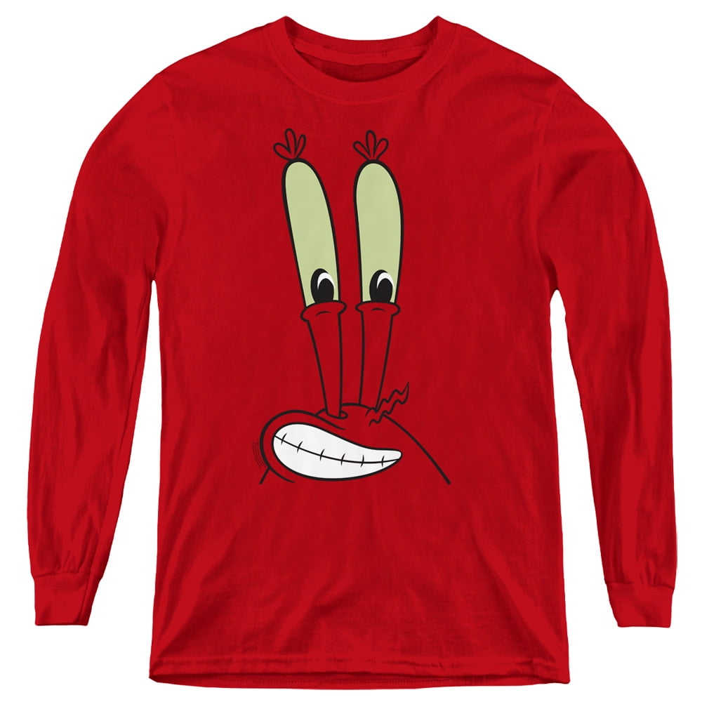 Spongebob Mr Krabs Smile Face Youth Long Sleeve T Shirt