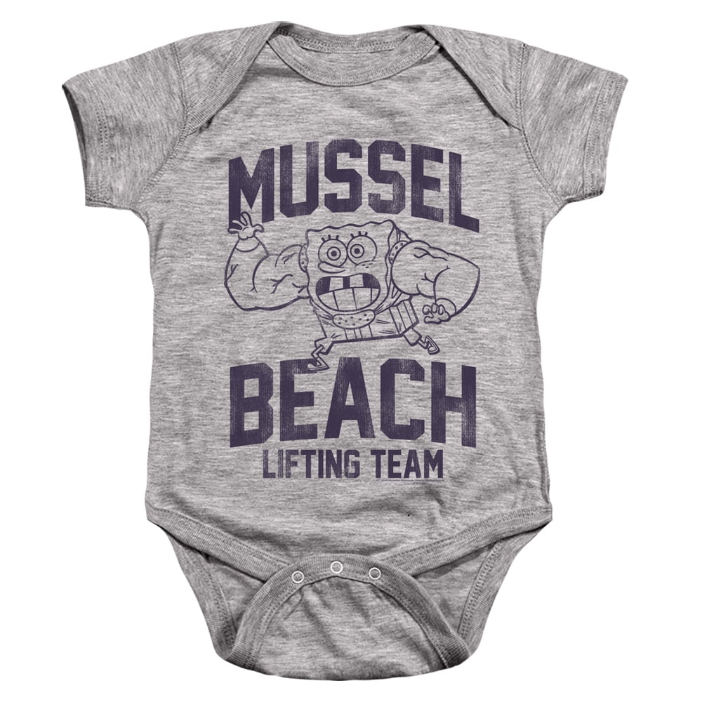 Spongebob Mussle Beach Lifting Team Unisex Infant Snap Suit for Baby ...