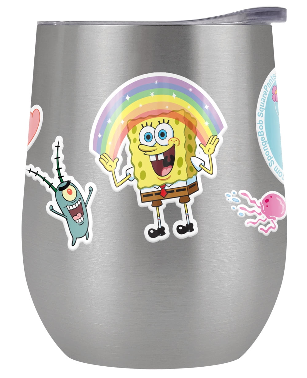 Spongebob Official Spongebob And Friends Sticker Collage 12 oz Stemless ...