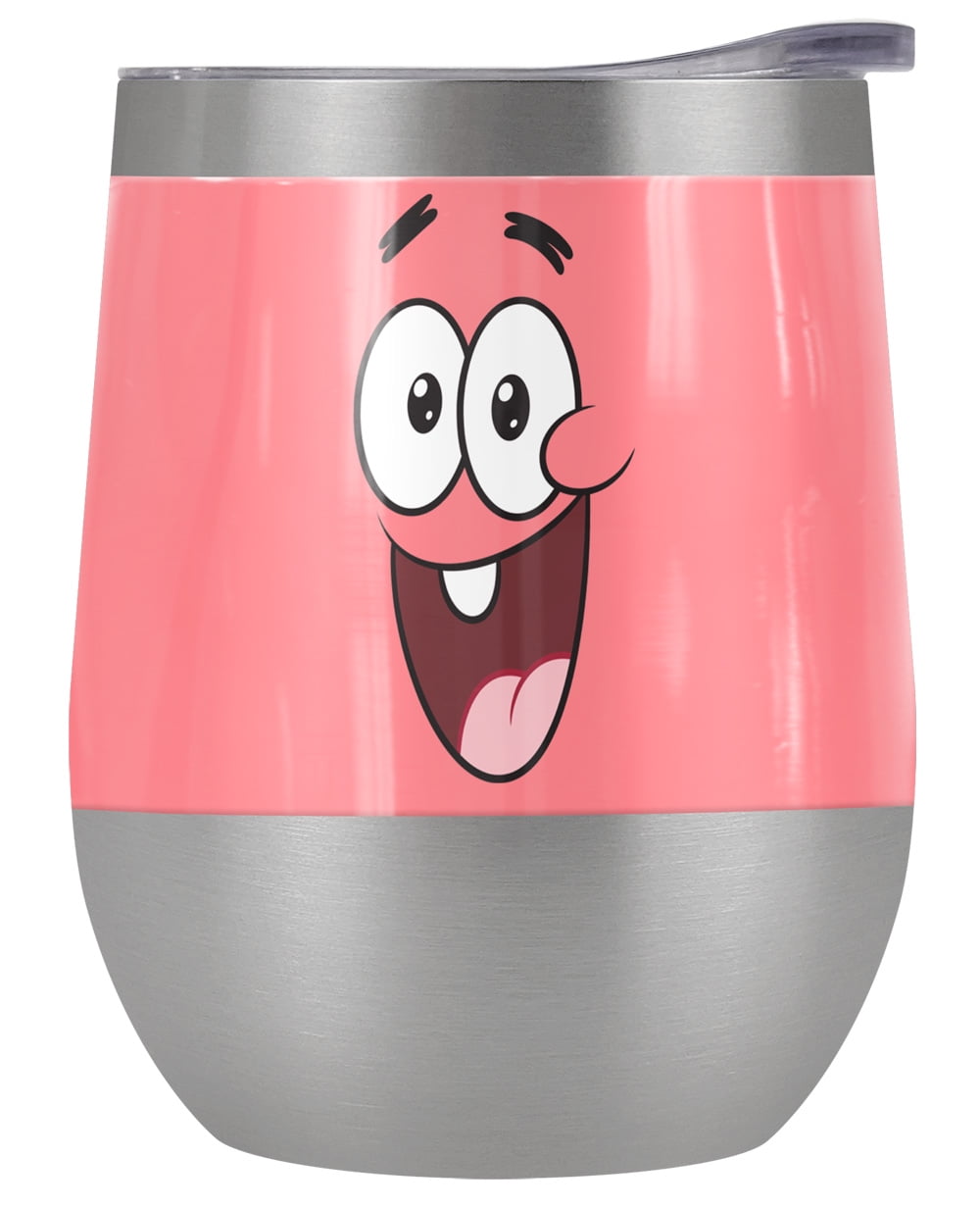 Spongebob Official Patrick Joyful Face 12 oz Stemless Tumbler ...