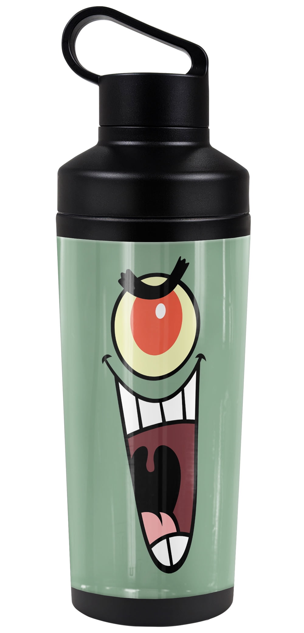Spongebob Official Plankton Face 18 oz Insulated Water Bottle, Leak ...