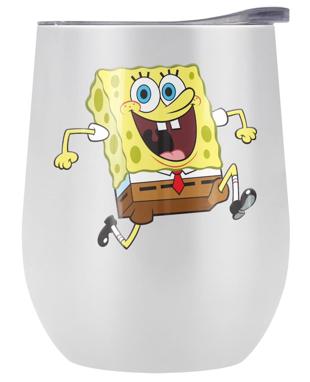 Spongebob Official Running Spongebob 12 oz Stemless Tumbler, Stainless ...