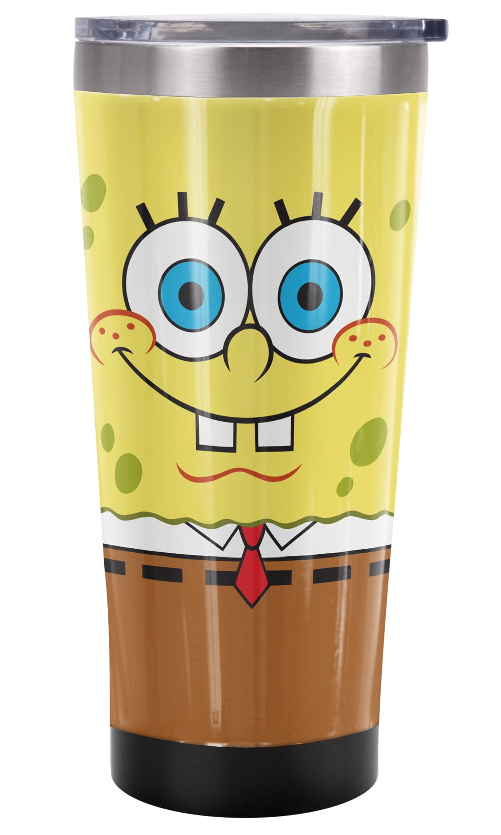 Spongebob Official Smiling Face 20 oz Travel Tumbler, Stainless Steel ...