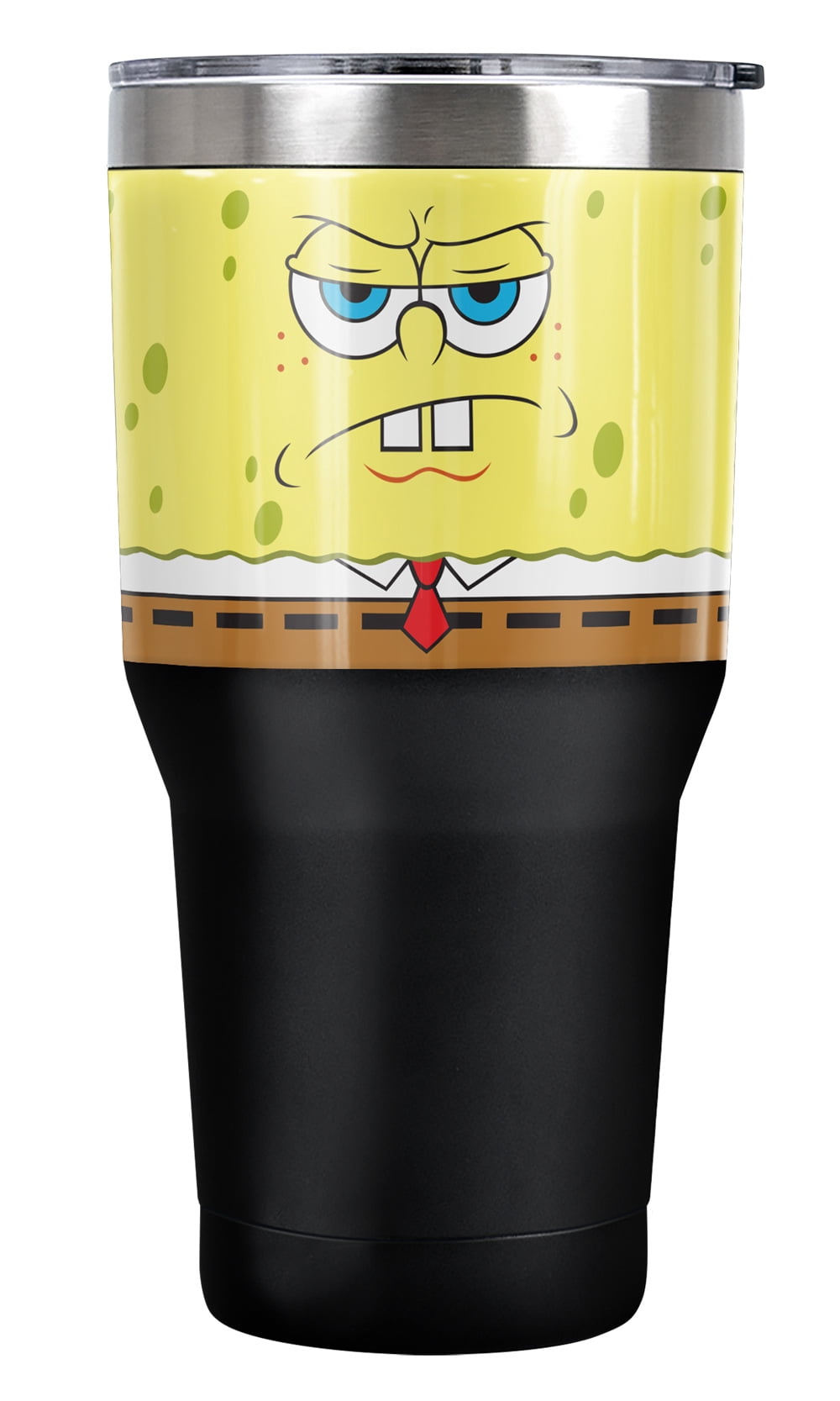 Spongebob Official Sponge Face 30 oz Travel Tumbler, Stainless Steel ...