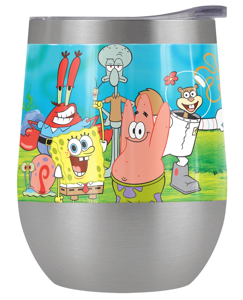 Spongebob Official Spongebob Group Scene 12 oz Stemless Tumbler ...