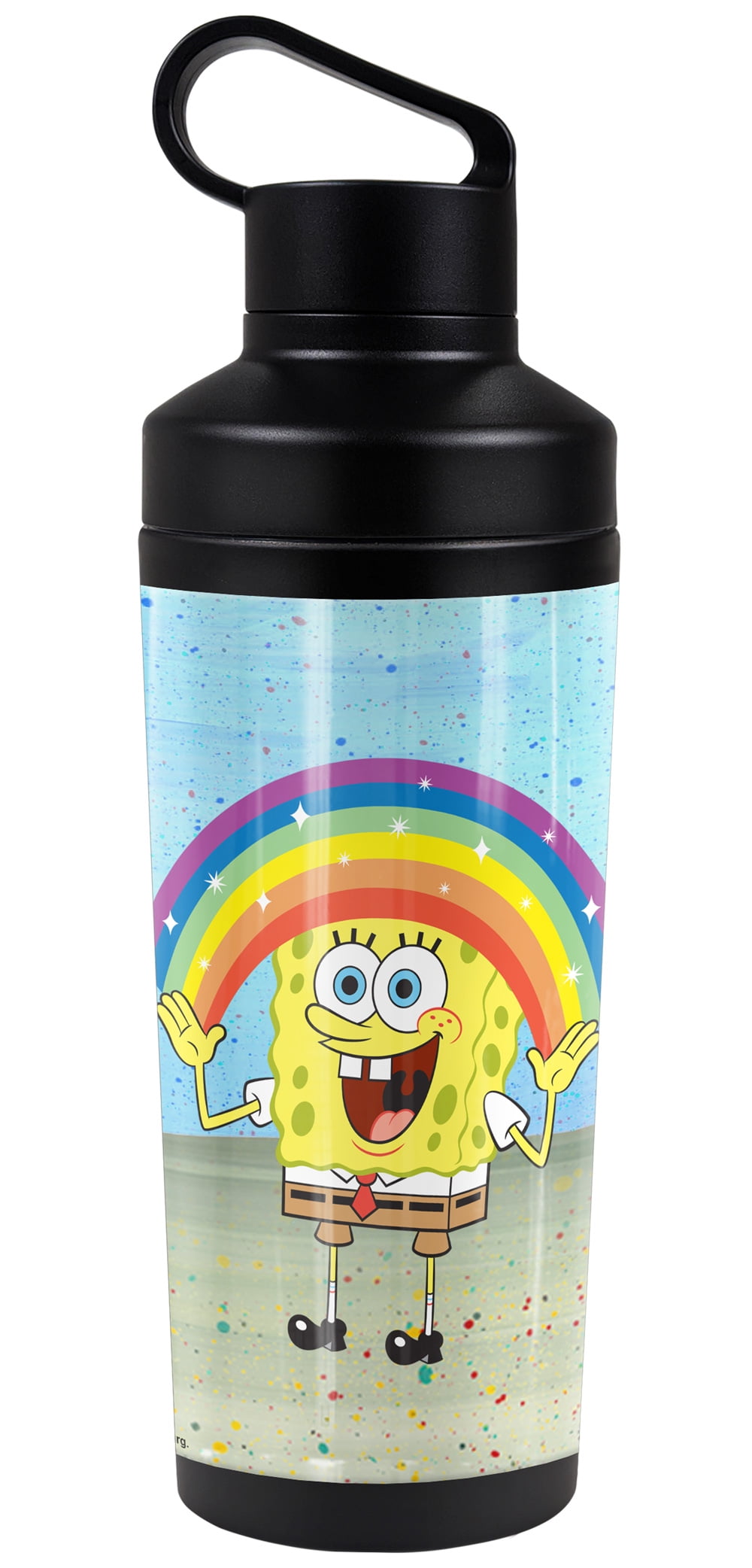 Spongebob Official Spongebob Rainbow 18 oz Insulated Water Bottle, Leak ...