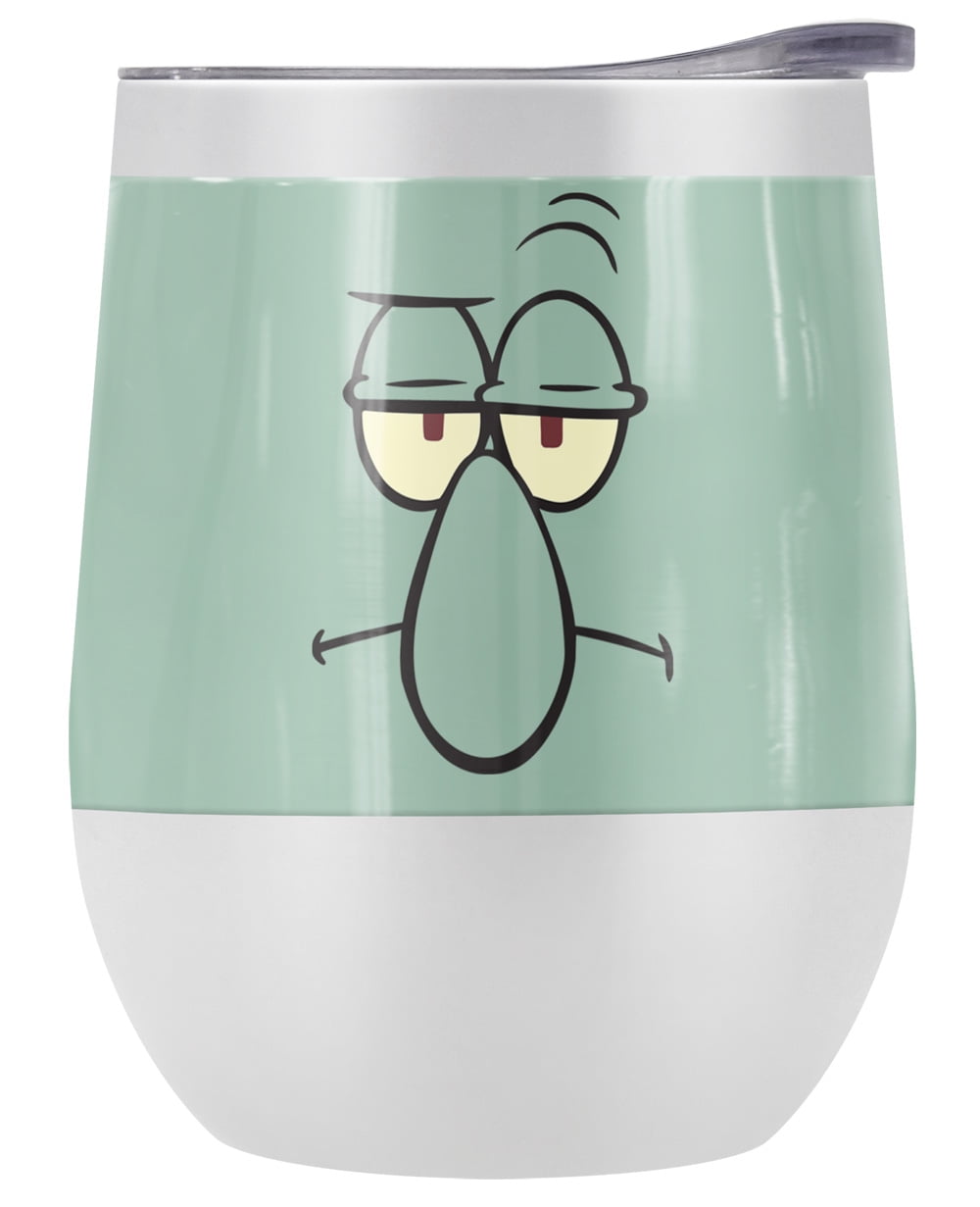 Spongebob Official Squidward Angry Face 12 oz Stemless Tumbler ...