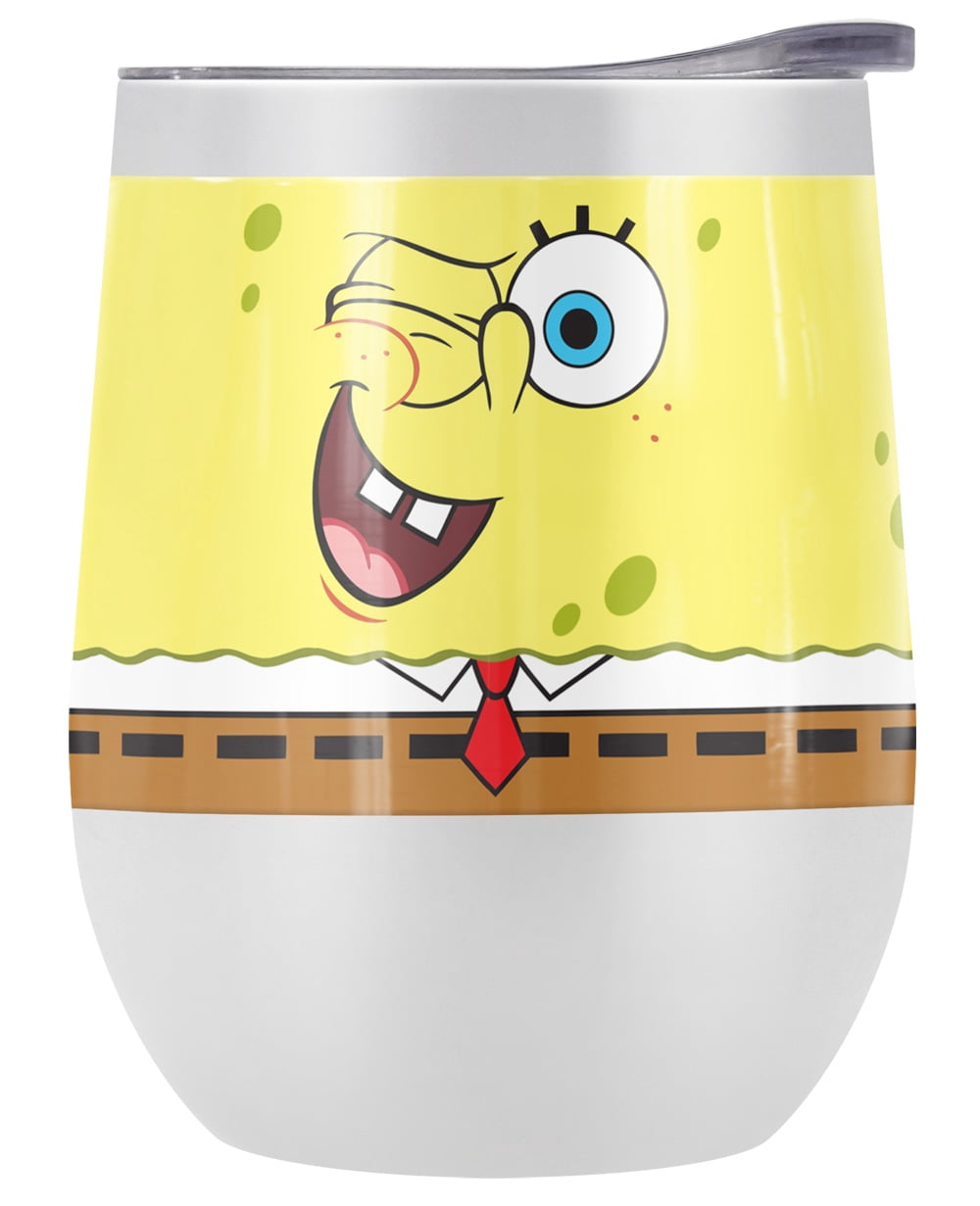 Spongebob Official Spongebob Surprise Face 12 oz Stemless Tumbler ...