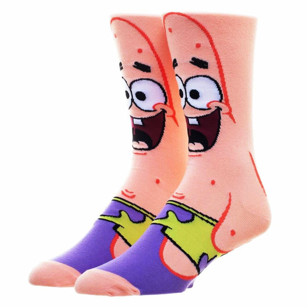 Spongebob Patrick Cartoon Character Design Crew Socks - Walmart.com