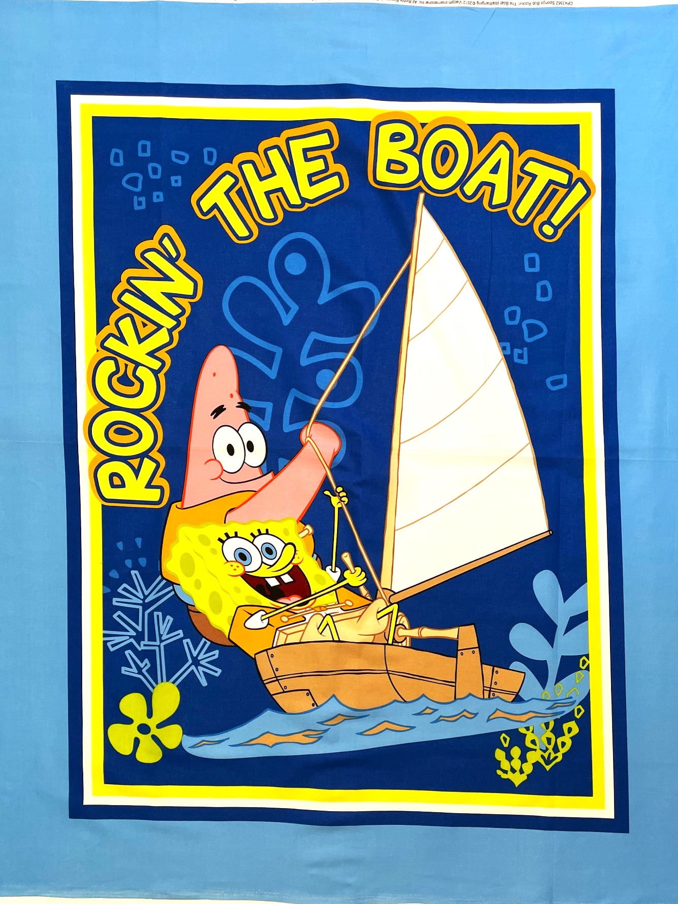 Spongebob & Patrick ROCKIN' THE BOAT! Cotton Fabric Panel (Great for ...