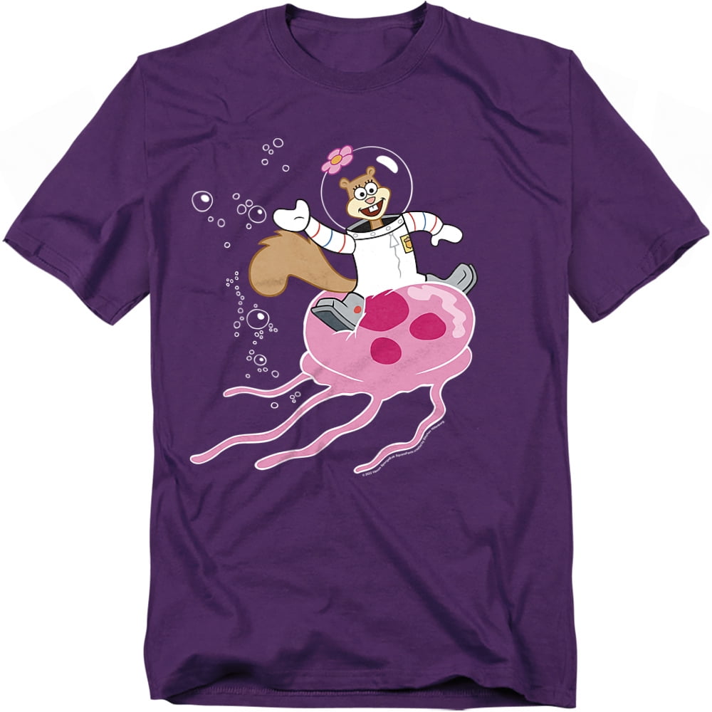 Spongebob T-Shirt Sandy Rides The Jellyfish Unisex Graphic Tee For Men ...