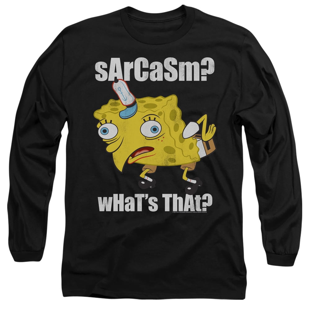 Spongebob Sarcasm Meme Unisex Adult Long-Sleeve T Shirt - Walmart.com