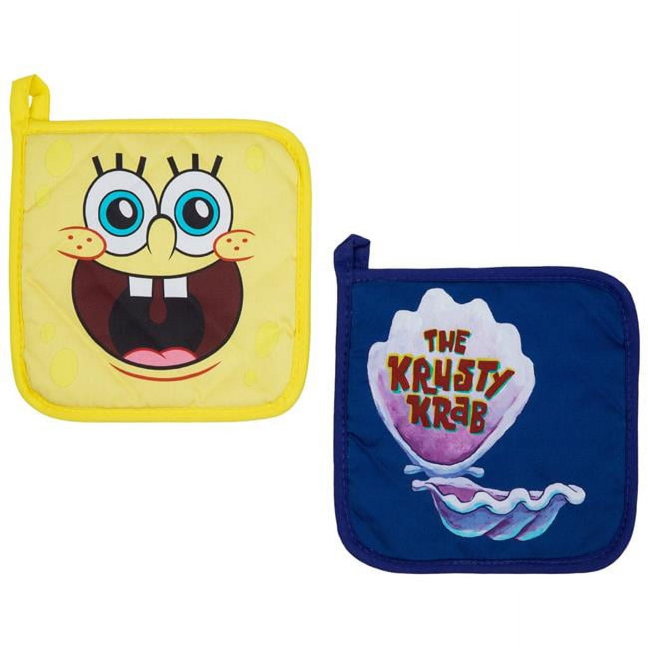 Spongebob SquarePants & The Krusty Krab Pot Holders, Multi Color - Set ...