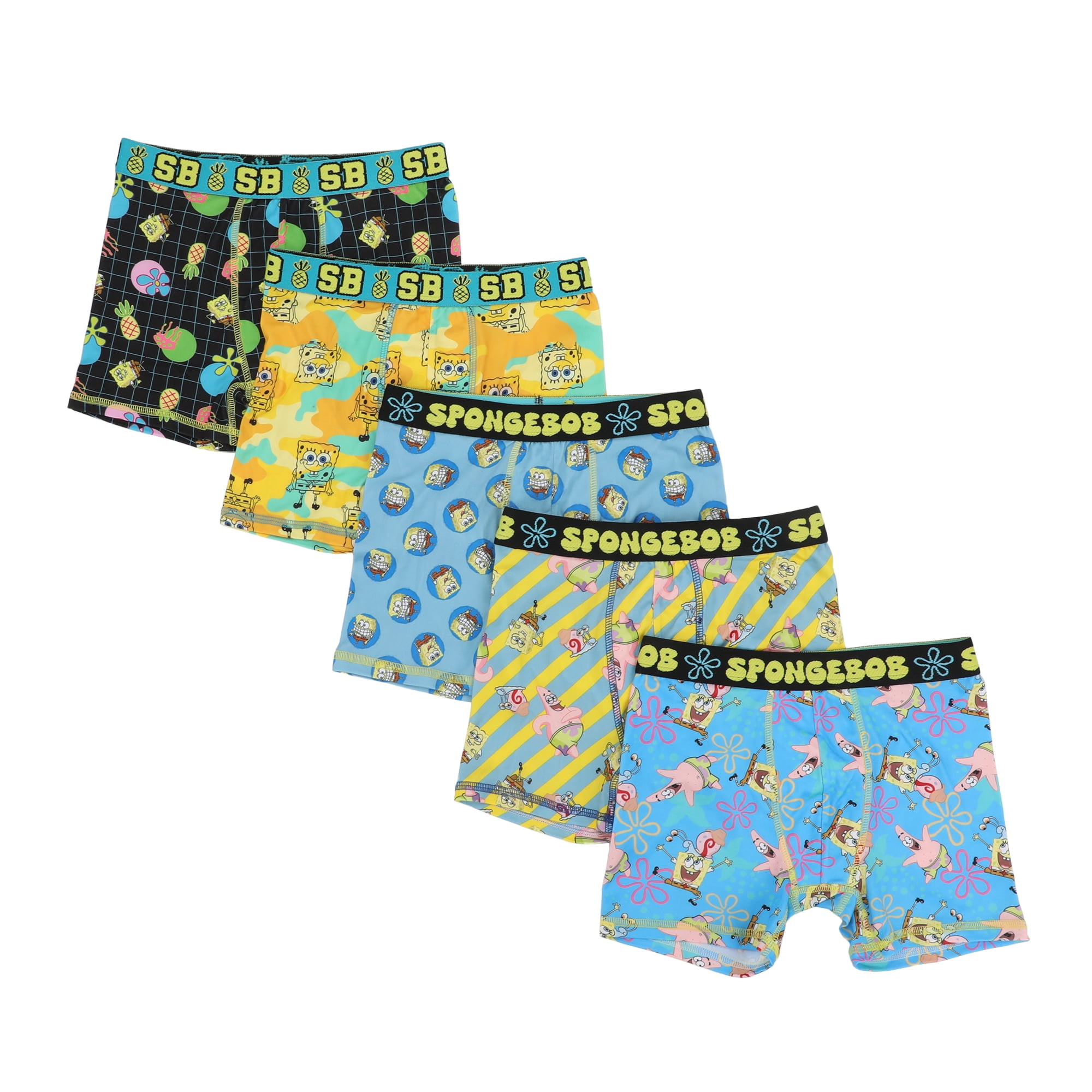 Spongebob Squarepants 5-Pack of Boys' Character Boxer Briefs-8 ...