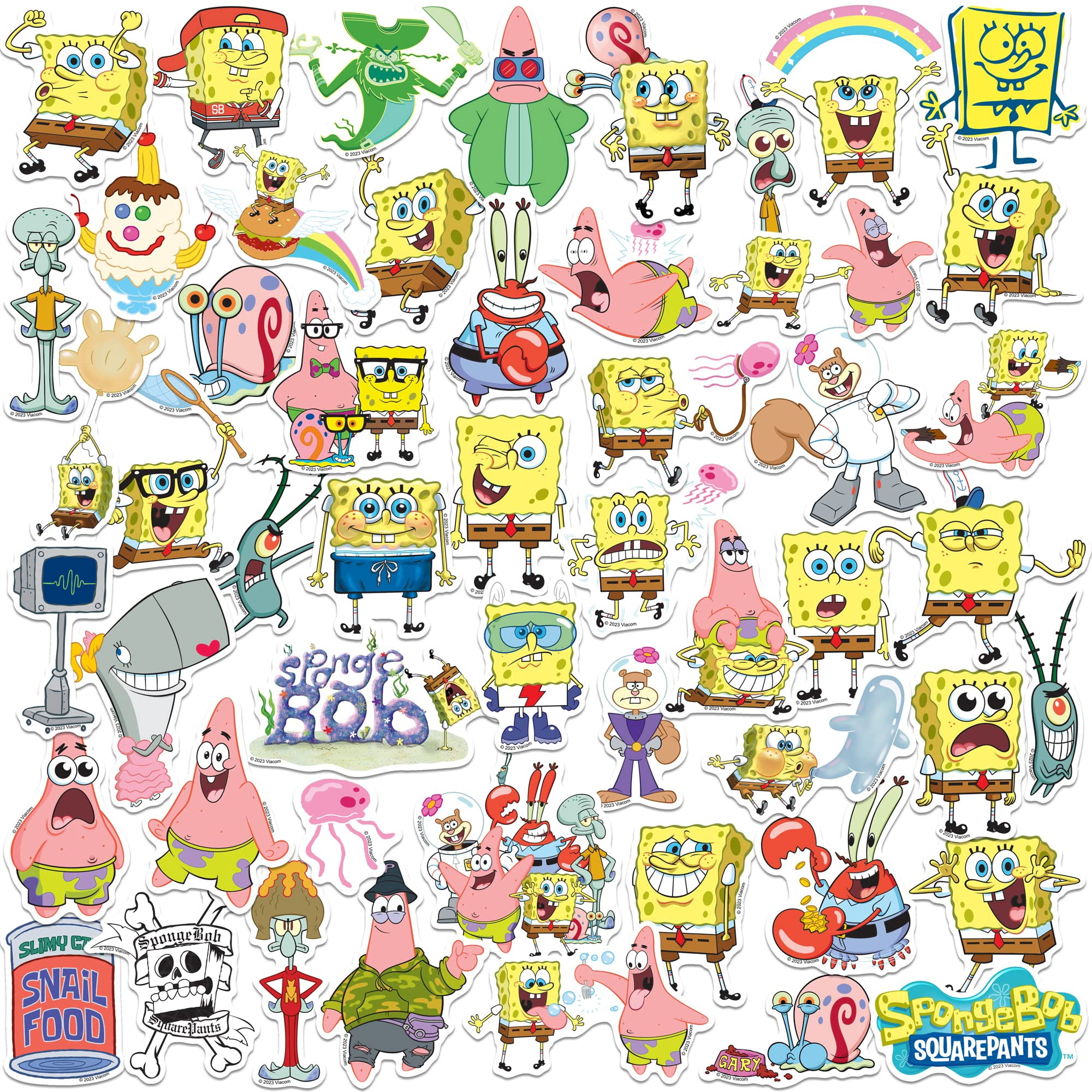 Spongebob Squarepants Sticker Pack 50ct Die Cut Vinyl Large Deluxe ...
