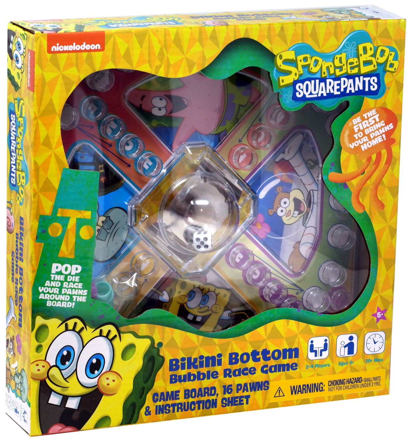 Spongebob Squarepants Board Game: Bikini Bottom Bubble Race with Pawns ...