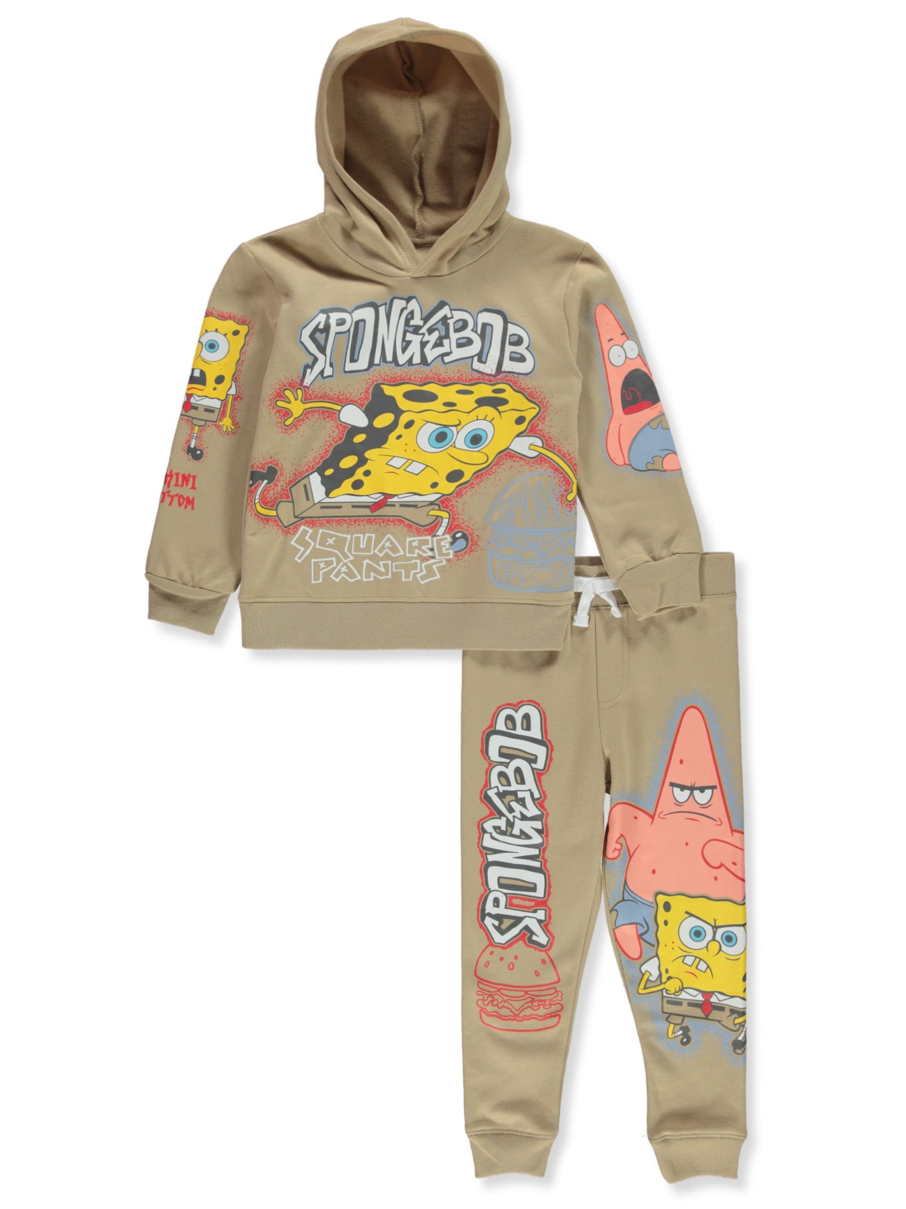 Spongebob Squarepants Boys' 2-Piece Joggers Set Outfit - tan, 8 (Big ...