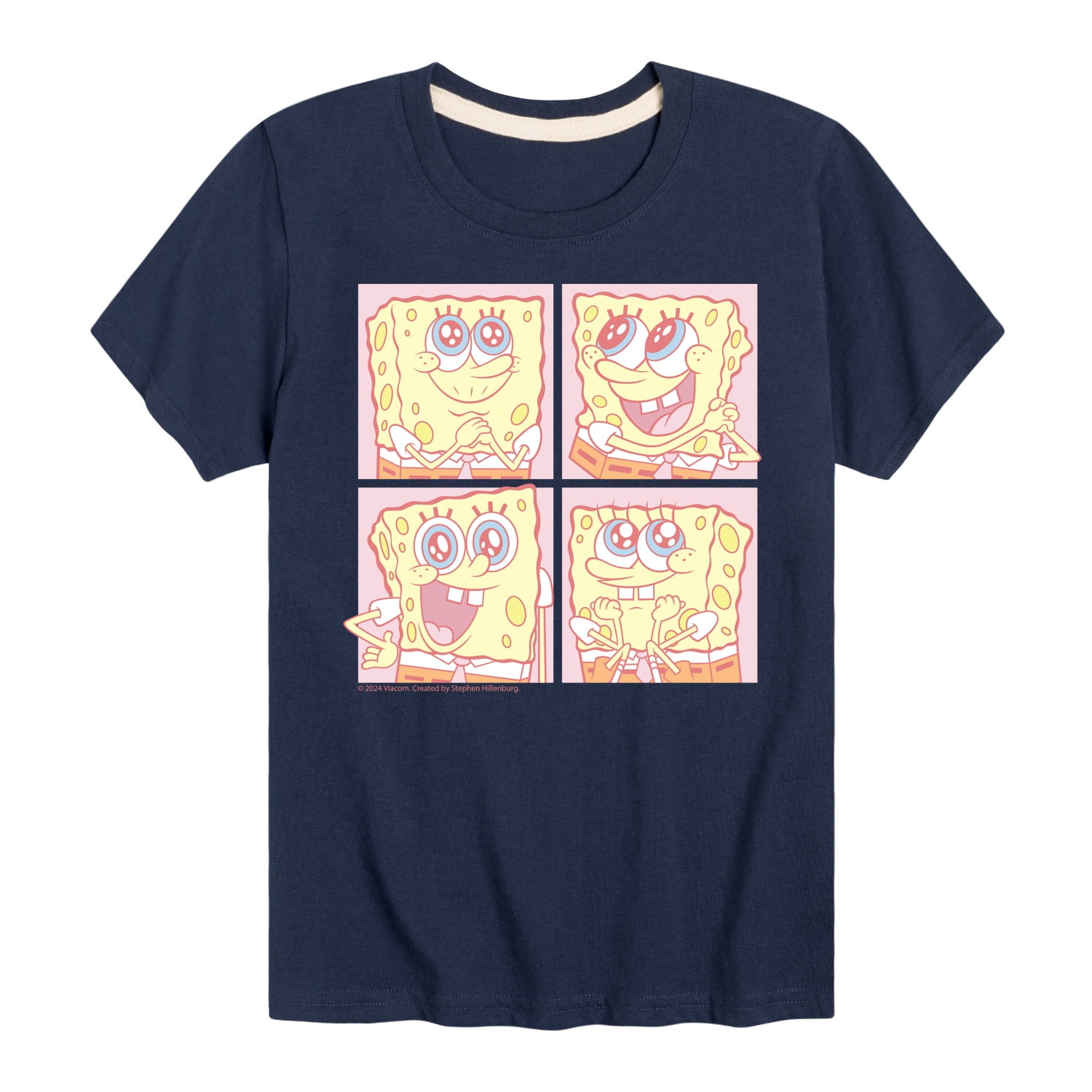 Spongebob Squarepants - Cute Face Grid - Toddler And Youth Short Sleeve ...