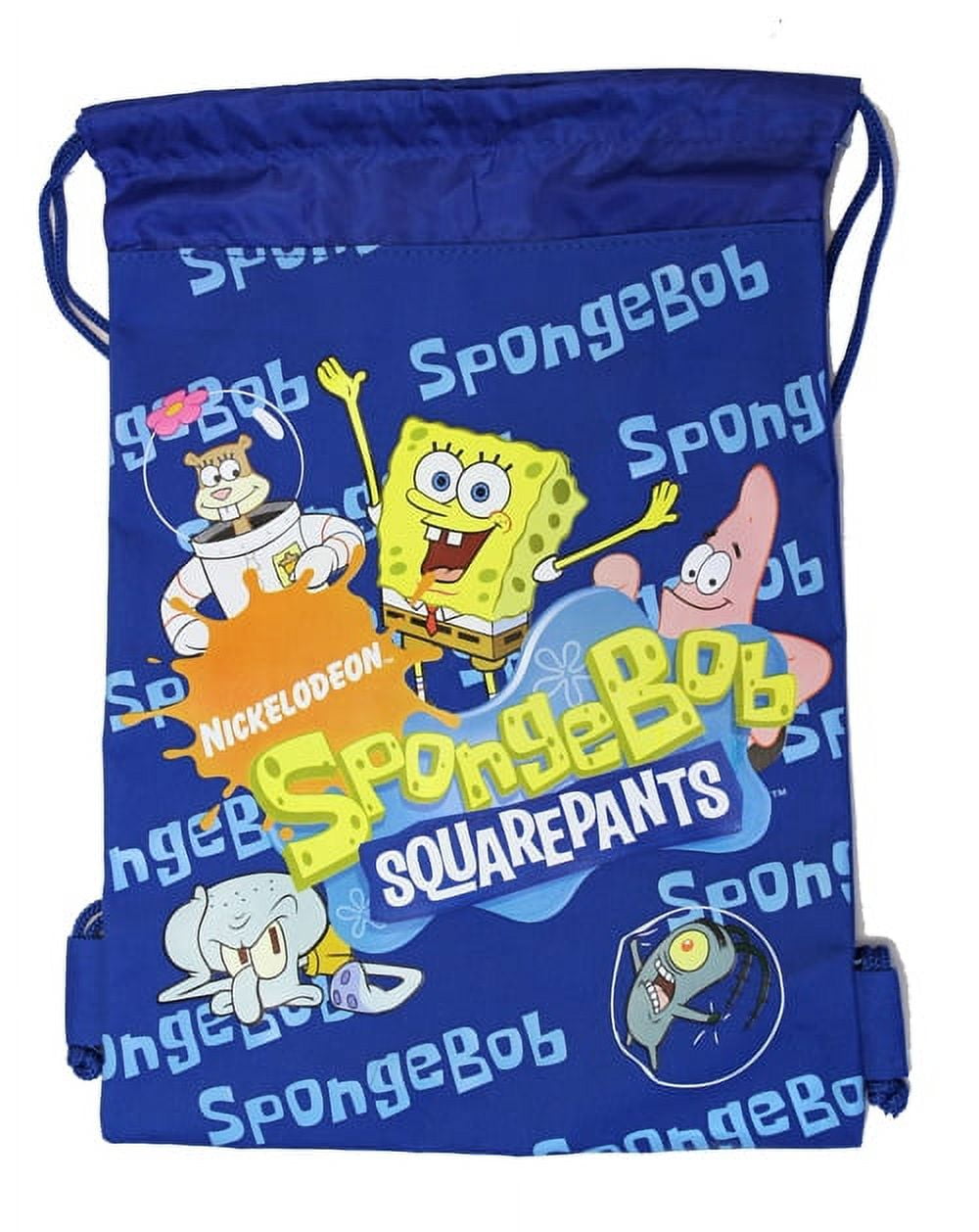 Spongebob Squarepants Draw String Backpack Bag Blue - Walmart.com