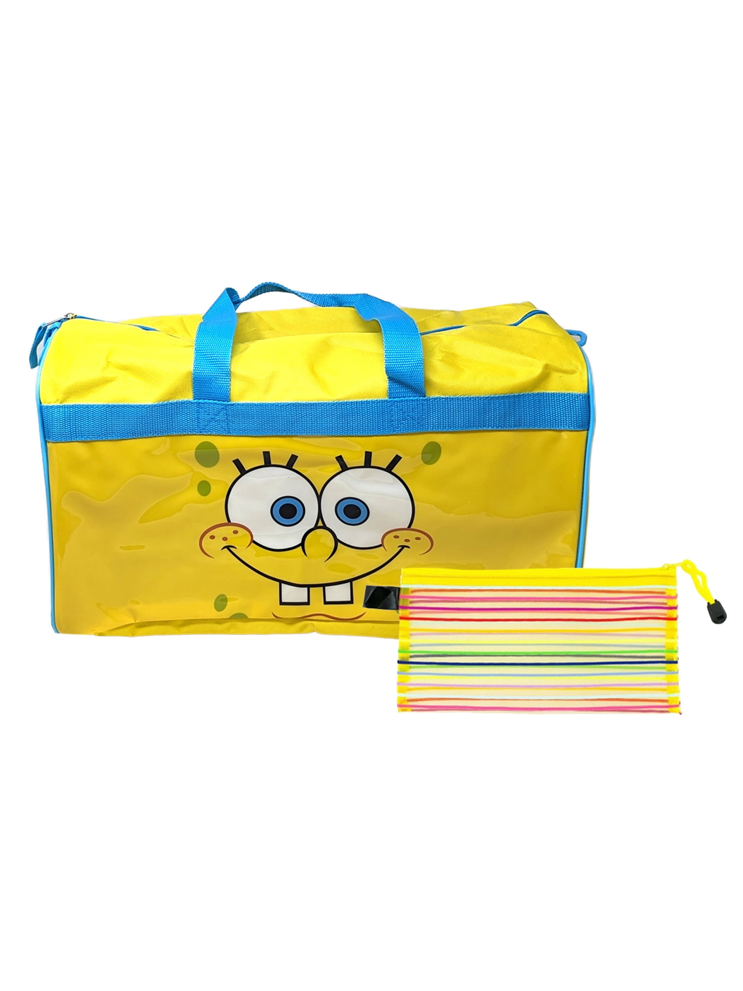 Spongebob Squarepants Duffel Bag Carry-On w/ Zipper Mesh Travel Pouch ...