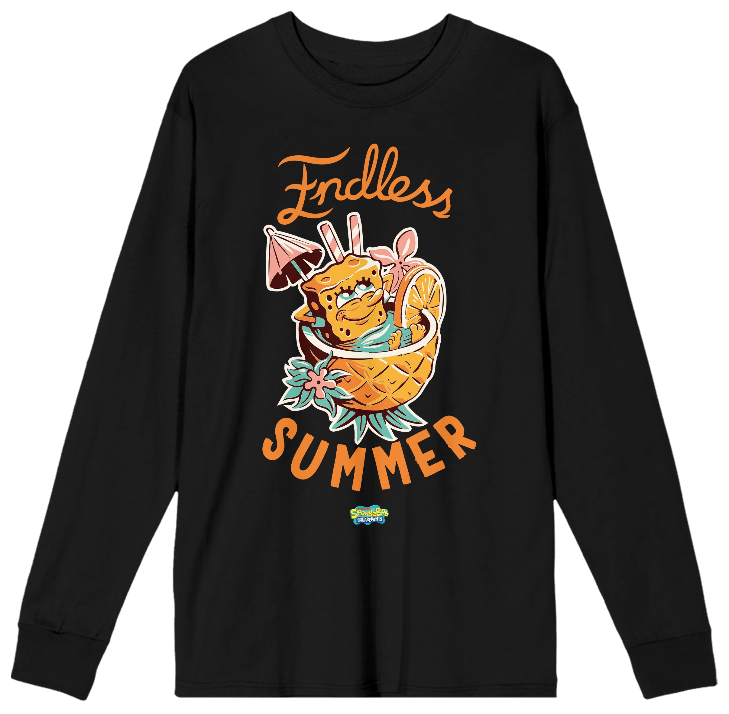 Spongebob Squarepants Endless Summer Pineapple Pool Drink Men's Black ...